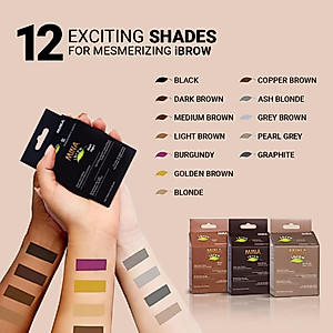 MinaiBrow Instant Hair Dye Kit Light Brown | Natural Spot Coloring Tinting Powder, Water & Smudge Proof | 100% Grey Coverage Upto 30 Applications