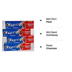 Crest Plus Complete + Whitening Cinnamon Rush Expressions 5.4 oz (4 Pack) 5.4 Ounce (Pack of 4)