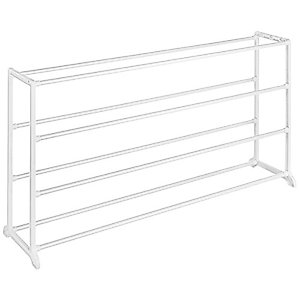 Whitmor 4 Tier 20 Pair Floor Shoe Rack - White