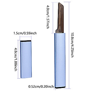 Dermaplaning Tool,Safe aluminum alloy eyebrow Razor, Eyebrow Trimmer Shaper,Face Razors for Women, metal matte material can be replaced with blades (Blue)