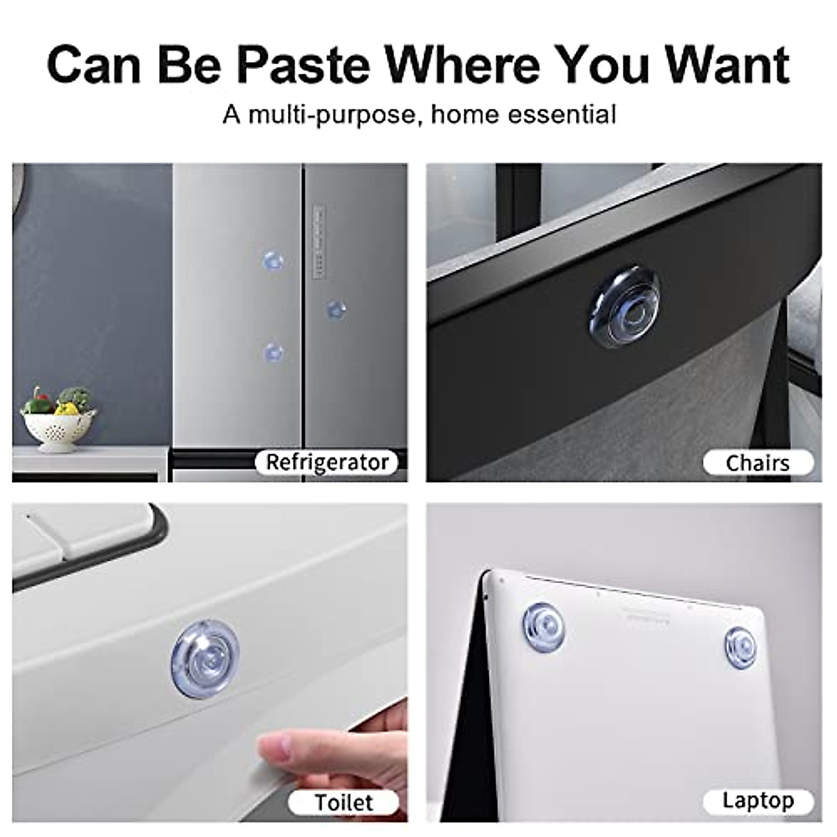 Cabinet Bumper Pads 8 Packs, Clear Adhesive Bumper Pads, Door Stopper Wall Protector, xuenair Rubber Bumper Feet, Adhesive Door Knob Bumper for Wall Fridge Door Stopper