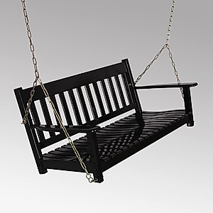 Cambridge Casual Solid Wood Bentley Porch Swing, Black