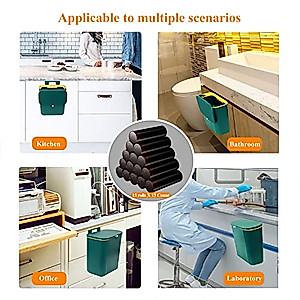 Ronnaquetta 2.4 Gallon Trash Can with Lid and 225 Count 4 Gallon Drawstring Garbage Bags Garbage Can Kitchen Compost Bin Kitchen Garbage Bin Kitchen Composting Bin Kitchen Trash Bin Food Waste Bin