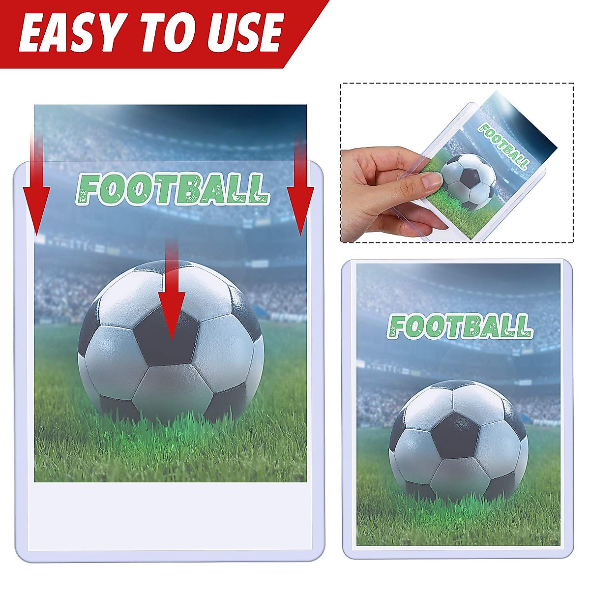 Card Sleeves Baseball Card Protectors Hard Plastic Top Loads for Cards 3 x 4 Inch Baseball Card Sleeves Trading Card Sleeves PVC Holder for Sports Baseball Football Game Cards (36 Pieces)