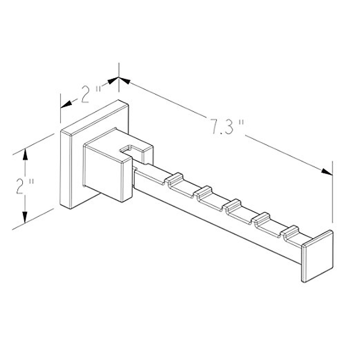 Ginger 5217/PN Lineal Valet Hook 5217, Polished Nickel
