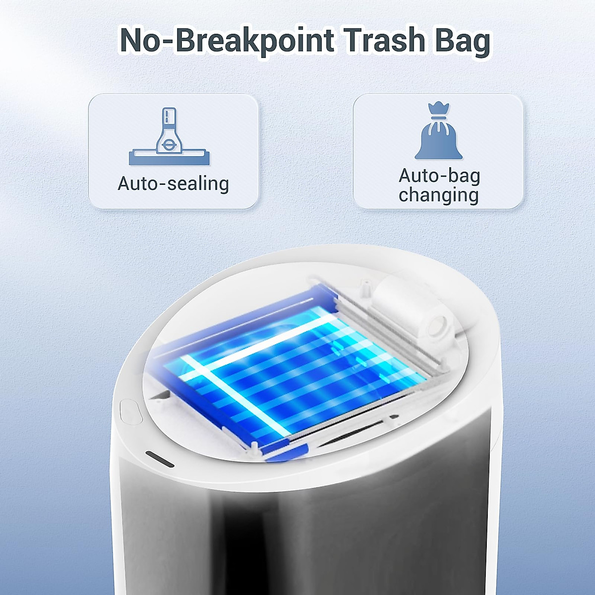 TOWNEW T Air One Official Refill Rings for Smart Bathroom Trash Can, Strong Trash Bags for Electric Automatic Trash Can, 2.7 Gallon, Pack of 8 Refill Bags - Up to 96 Garbage Bags