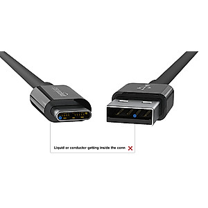 Amazon Basics USB Type-C to USB-A 2.0 Male Charger Cable, 6 Feet (1.8 Meters), Black, Laptop