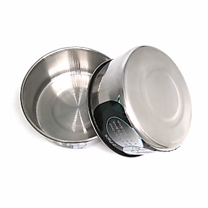 MLCINI Hanging Pet Bowl, 3 Size 2 Pack Non Spill Stainless Steel Food Water Bowls Bunny Feeder with Hook for Dogs Cats in Crate, Cage & Kennel (S/18 Ounce)