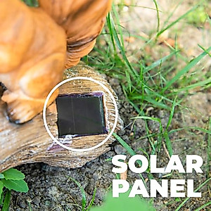 Dawhud Direct Squirrels on a Log Solar Light for Home and Outdoor Decor, Squirrels Solar Powered Flickering LED Garden Light Backyard Woodland Decoration