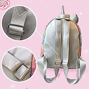 Shiny Unicorn Backpack for Girls, Rainbow Casual backpack with Sequin
