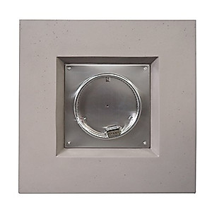 Leo Outdoor 31" Square Light Weight Concrete Gas Burning Fire Pit, Light Gray