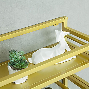 Modern 3-Tier Wall-Mounted Wine Rack, 20 Bottles and Glass Holder, Metal Wine Storage Rack Organizer, Wine Display Shelf for Home Kitchen Bar Restaurant (L: 31.5'', Gold)