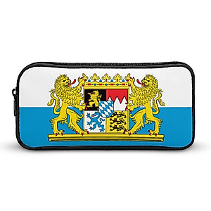 Flag of Free State of Bavaria Pencil Case Stationery Pen Pouch Portable Makeup Storage Bag Organizer Gift