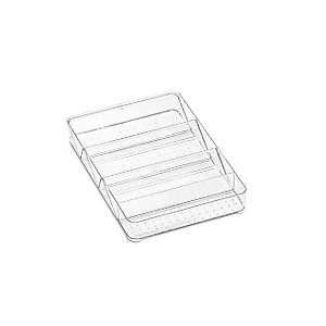 Large Shallow Tray with Angled Dividers Clear - madesmart