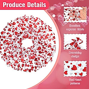 300 Pcs Valentine's Day Heart Candy Bags Organza Jewelry Pouches Drawstring Bags Valentine Love Heart Gift Bags Wedding Gift Pouch Drawstring Pouch for Gift Packaging (Heart Pattern, 3.94 x 4.72 Inch)