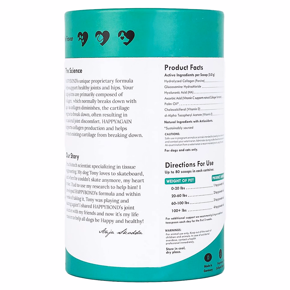 Collagen Supplement for Dogs with Beef Liver - Hip and Joint Care for Senior Dogs - Functional Topper with Added Glucosamine and Hyaluronic Acid - by Holi and Happy Bond