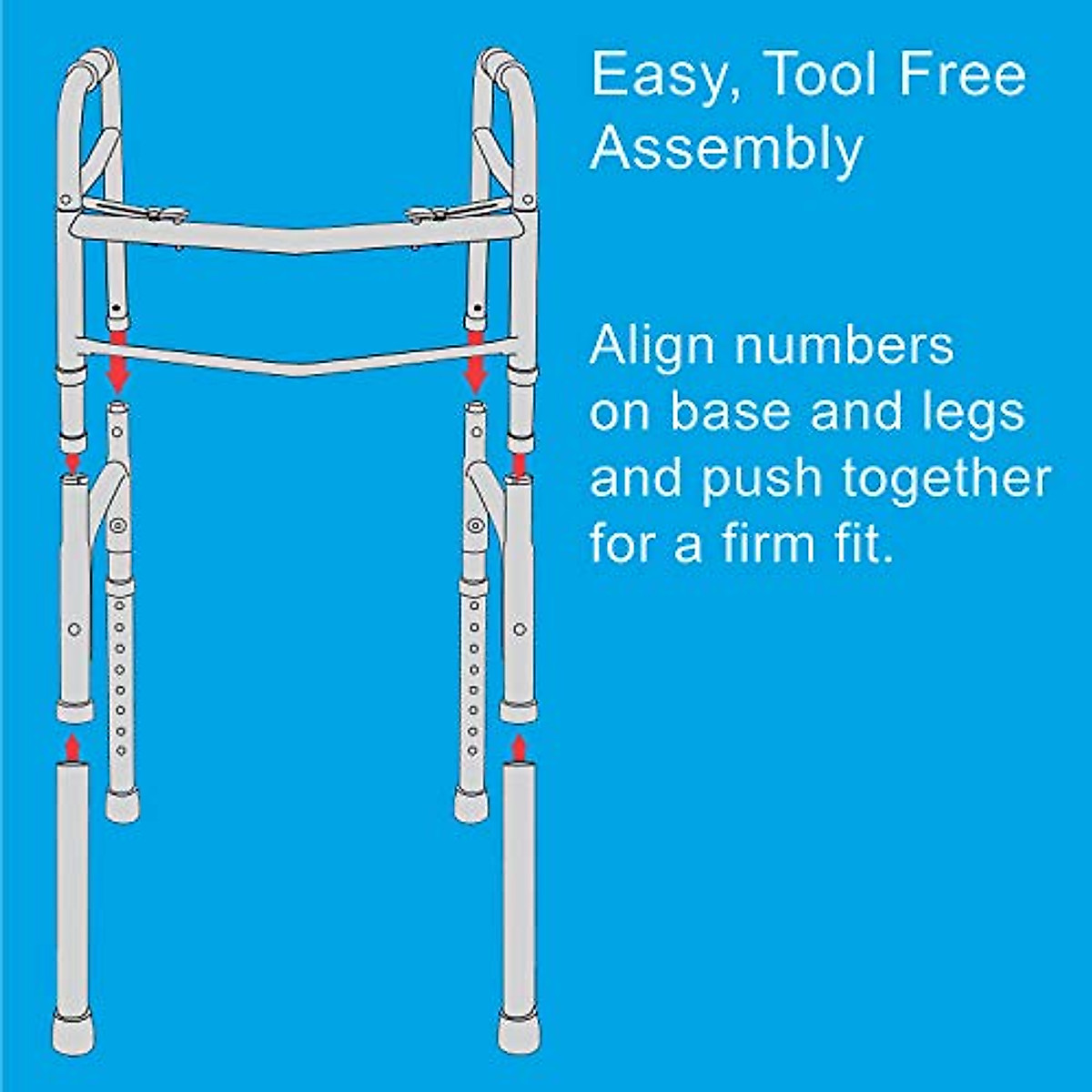 Carex Lightweight Folding Walker for Seniors, Adult Walker, Portable Medical Walker with Adjustable Height, 30-37 Inches, Senior Walker and Walker for Adults, Foldable