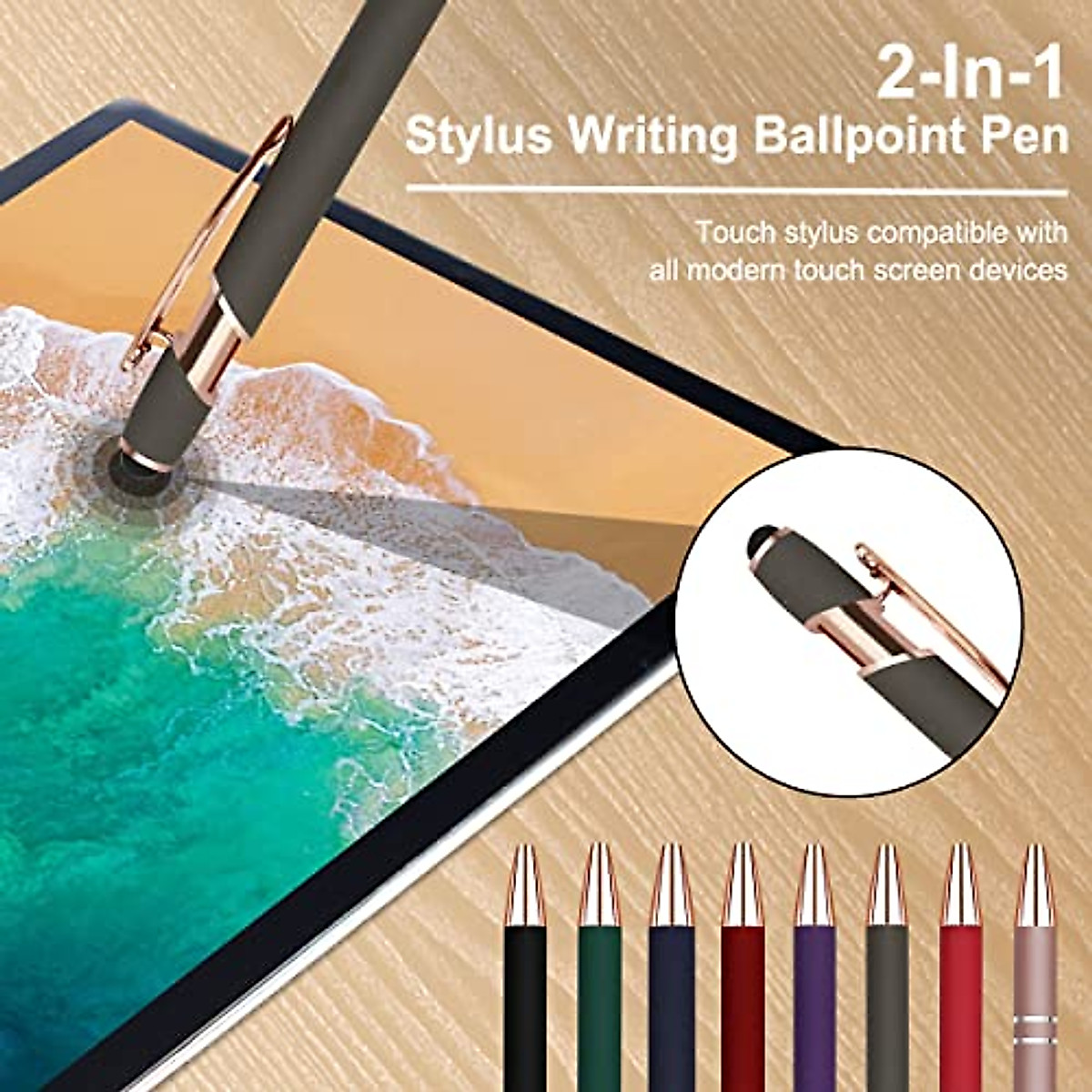 MESHELEY Personalized Pens Custom with Name Text in Bulk 100 Customized Ballpoint Pens with Free Engraving Gift for Women Men Business Wedding Graduation Baby Shower