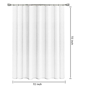 PEDBANRO White Shower Curtain - Waffle Weave Textured Fabric Shower Curtains for Bathroom, Machine Washable Waterproof Soft Cloth & Hotel Quality, Rust Resistant Grommets Weighted Bottom Hem, 72x72