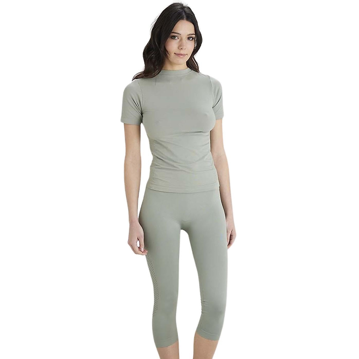 Pretty Polly Women's Eco Active Wear Capri Leggings, Green (Sage), X-Large