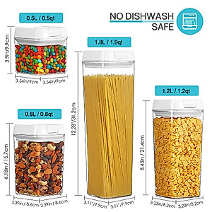 Vtopmart 21 PCS Airtight Food Storage Containers Set, BPA Free Plastic Kitchen Pantry Organizer, with Easy Lock Lids for Pasta Spaghetti Cereal Snack Flour Sugar Rice Organization, Include 24 Labels