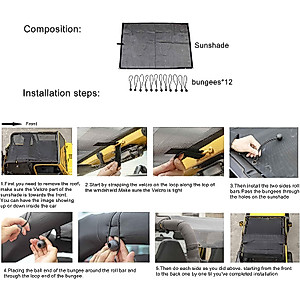 RT-TCZ Sunshade Mesh Bikini Top Cover Provides UV Sun Protection for 1997-2006 Jeep Wrangler TJ & Unlimited (TJ-Black)