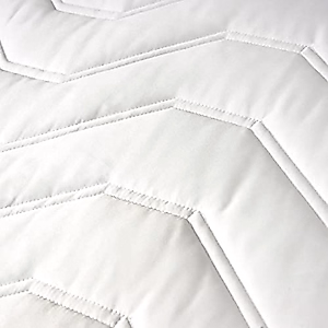 DOWN HOME Satin Silky Lightweight 3 Pieces Quilt Set Coverlet Set Modern Classic Quilting Pattern for All Season Super Soft and Silky Full Queen 88x92inch White