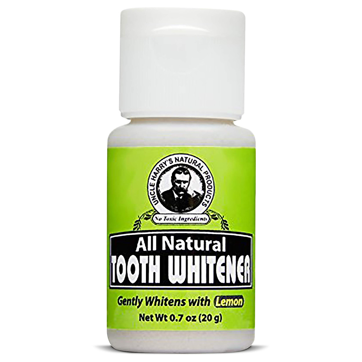 Uncle Harry's Tooth Whitener Powder | All Natural Enamel Support & Whitening Toothpaste for Sensitive Teeth | Powder Toothpaste for Gum Health & Fresh Breath (0.7 oz)