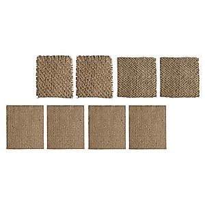 Cabilock Car Coasters Linen Placemats 8Pcs Linen Coasters Retro Square Placemats Farmhouse Cup Mat Decorative Table Mat Drink Hot Pads for Dining Room Kitchen Jute Placemat Car Cup Coasters