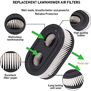 798452 593260 Air Filter with 595658 Lawn Mower Air Cleaner Cover Replacement for BS 103M02 104M02 104M05 09P700 093J02 550E 550EX, 575EX, 625EX, 625EXi, 675EXi, 725Exi, Troy-Bilt, Toro Recycler 22