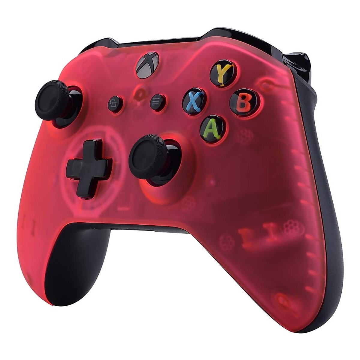 eXtremeRate Foggy Clear Pink Faceplate Cover for Xbox One Wireless Controller (Model 1708), Custom Case Replacement Front Housing Shell for Xbox One S & Xbox One X Controller - Controller NOT Included