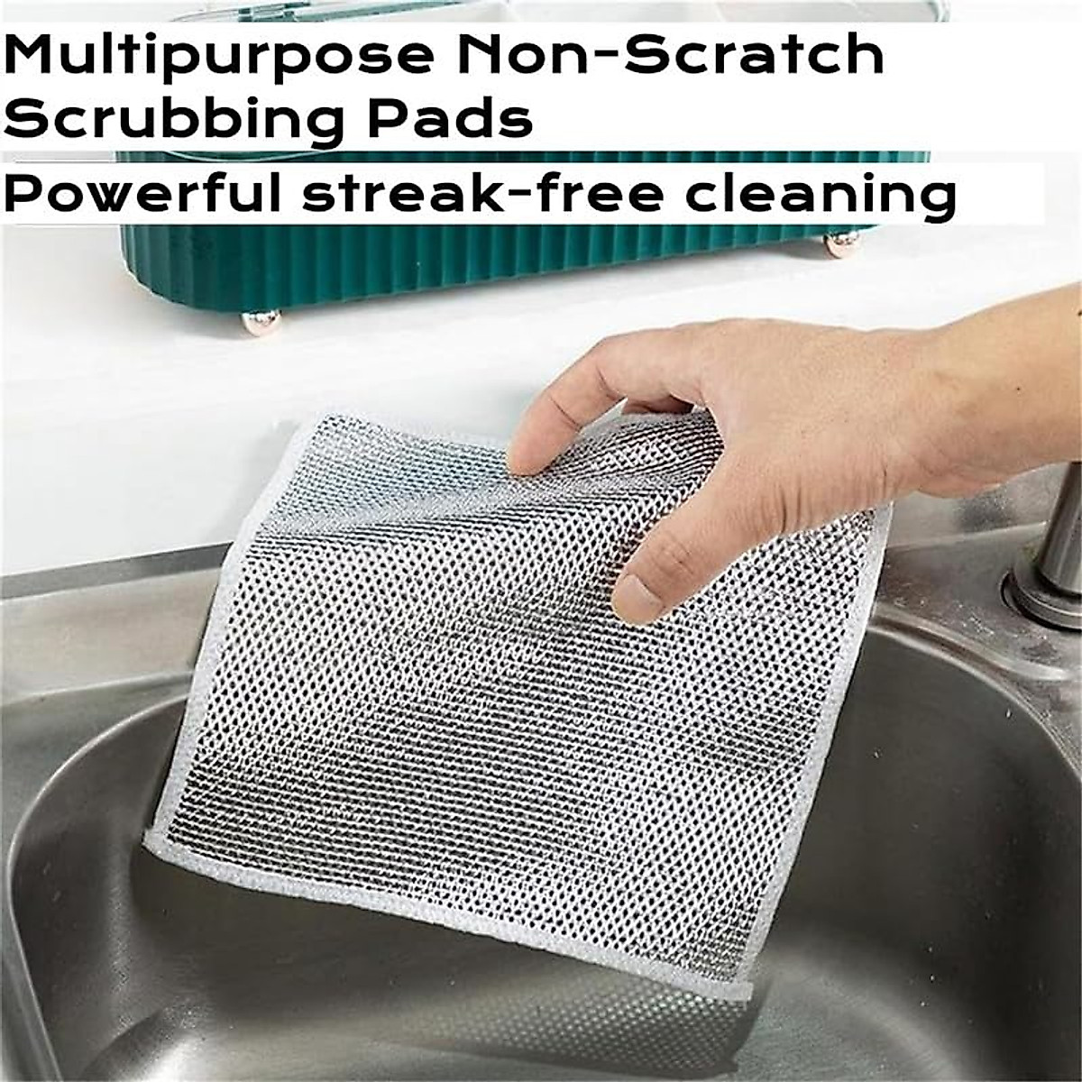 WEERSHUN Multifunctional Non-Scratch Wire Dishcloth,2025 New Steel Wire Dish Towel for Wet and Dry Wire Dishcloth for Dishes Sinks Counters Tops of Stoves(5pcs)