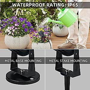 RAIFOOLLY Landscape Lights, Remote Control Spotlight with 16 Colors,Waterproof LED Ground Lighting with Spike and Base for Garden Pathway Patio Yard Plants（Plug-in）