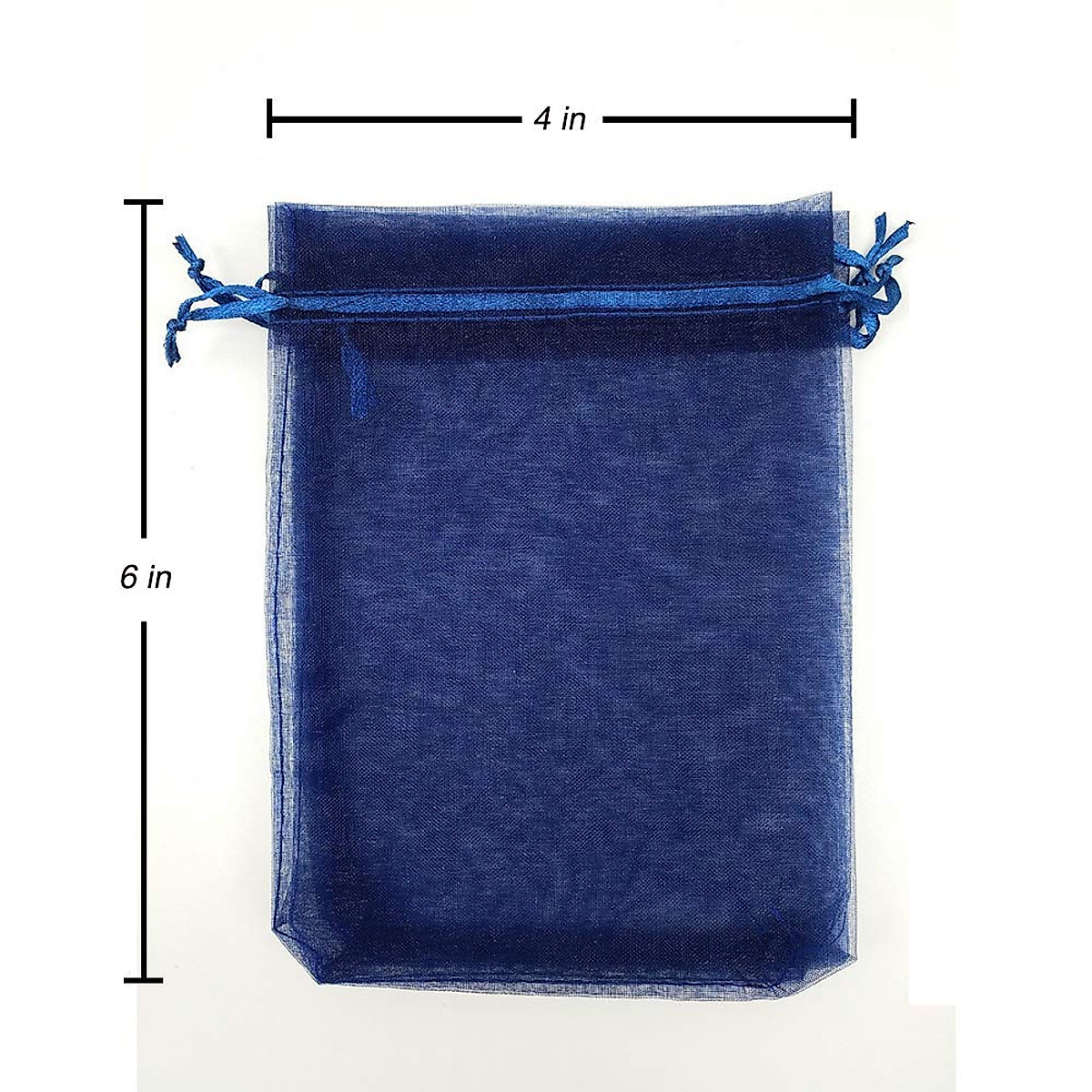 Stratalife 100PCS Organza Bags 4x6" Navy Blue Drawstring Jewelry Favor Pouches Bags for Baby Shower Party Wedding Favor Gift Bags Candy Sample Bags (Navy Blue)