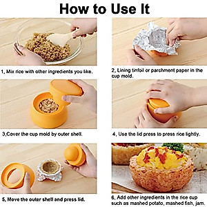 Onigiri Mold, Rice Cup Mold Rice Ball Mold Rice Cup Press for Mashed Potato Onigiri Cup, Creativity Onigiri Cup Mold for Party, Picnic, Children Lunch Bento