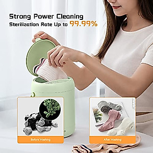 MEHIDFY Portable Washing Machine, 3L Ozone & Blue Light Deep Clean Portable Washer, Smart Timer Control Countertop Washing Machine, Mini Washing Machine for Underwear, Socks, Baby Clothes (Green)