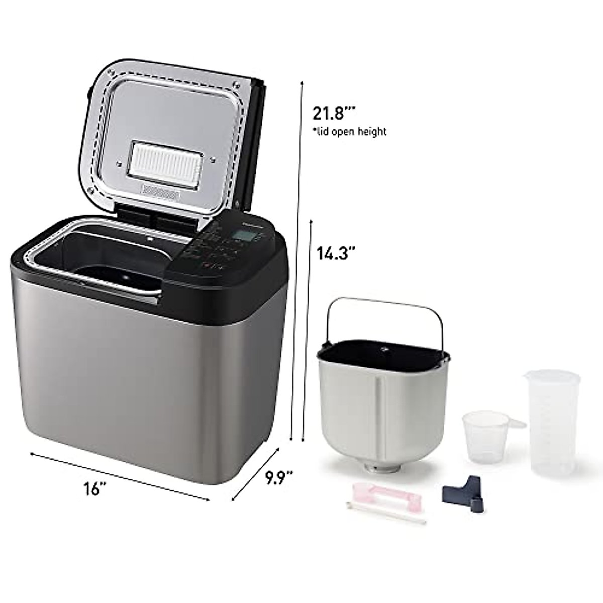 Panasonic Bread Machine, Automatic Bread Maker with 20 Presets and Advanced Temperature Sensor for Bread, Cake, and Pizza, Gluten Free Baking, Raisin Nut Dispenser - SD-R2550