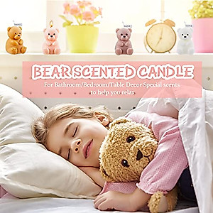 4 Pcs Bear Scented Candle Soy Wax Cute Baby Shower Candles Bear Candle Handmade Decorative Aesthetic Candles for Home Bedroom Bathroom Wedding Gift Baby Shower Favor Birthday Supplies, 4 Colors
