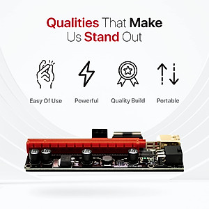 BulletProof Mining Graphics Card PCIe Riser VER 009S 16x to 1x Powered Riser Adapter Card w/ USB 3.0 Extension Cable & 6-Pin PCI-E to SATA Power Cable | Bitcoin | Ethereum Mining