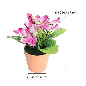 Garneck Faux Plants Artificial Plants Orchid Pots Outdoor Decor Outdoor Plants Flower Pots Potted Flowers Artificial Orchid Potted Plants Office Purple Artificial Flower Mini