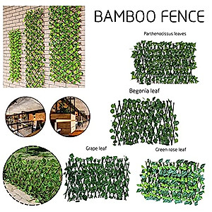 Vieoinas Expandable Faux Privacy Garden Fence, Privacy Screen for Balcony Patio Outdoor Faux Ivy Fencing Panel for Patio Garden Backyard Artificial Hedges Home Decorations (B)