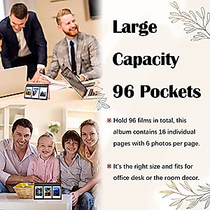 Instax Mini Photo Album for Fujifilm Instax Mini 11 12 9 40 Evo Liplay 8 7+ Instant Camera, 96 Pockets Desk Calendar Polaroid Photo Albums for Polaroid Kodak Zink 2x3" Film & Kpop Photo Card (Pink)