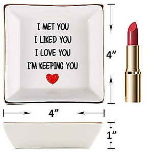 AREOK Wife Mothers Day Gifts for Wife Gifts from Husband, Happy Anniversary - Romantic Gifts for Wife Her, Best Wife Birthday Gifts, Ring Dish Holder, Jewelry Tray, Trinket Dish, I Love You