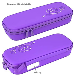 ButterFox Premium Stethoscope Case with Divider and ID Slot for 3M Littmann Classic III, Cardiology IV Diagnostic and More Stethoscopes with Pocket for Nurse Accessories (Purple)