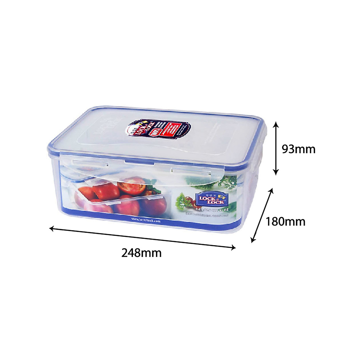 LocknLock Easy Essentials Food Storage lids/Airtight containers, BPA Free, Rectangle-88 oz-for Rice, Clear