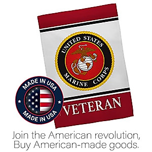 USA Decoration Marine Corps Veteran Garden Flag Armed Forces USMC Semper Fi United State American Military Retire Official House Decoration Banner Small Yard Gift Double-Sided, 13"x 18.5", Made In USA