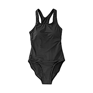 Looking Glass Clothing Company Leakproof One Piece Swimsuit for Girls/Tweens/Teens, Black, Large