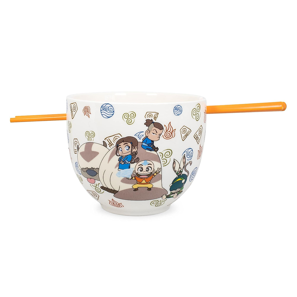 Surreal Entertainment Avatar: The Last Airbender Japanese Dinner Set | 18-Ounce Ramen Bowl, Chopsticks