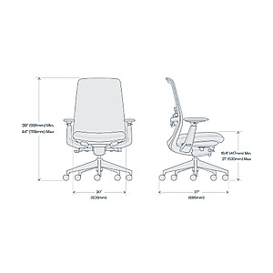 Haworth Soji Office Chair with Ergonomic Adjustments and Lumbar Support, Flexible Mesh Back (Carbon)