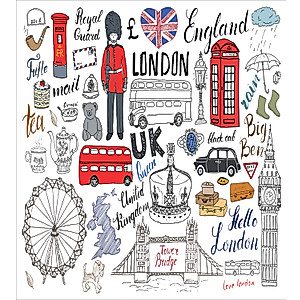 Ambesonne Hipster Duvet Cover Set, I Love London Double Decker Bus Telephone Booth Cab Crown of United Kingdom Big Ben, Decorative 3 Piece Bedding Set with 2 Pillow Shams, Queen Size, White Red